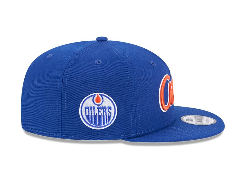 Edmonton Oilers New Era Script 9FIFTY Snapback Hat - Royal - Sports Closet