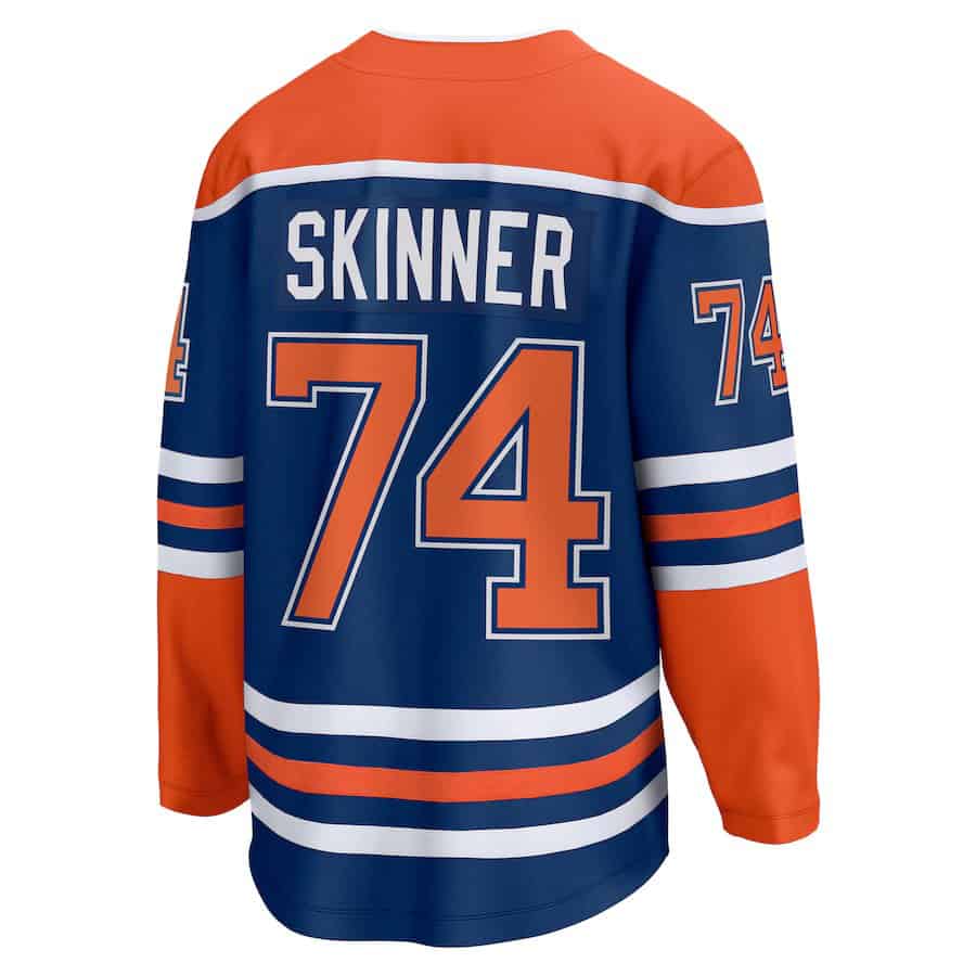 Men's Edmonton Oilers Stuart Skinner Fanatics Breakaway Home Royal ...