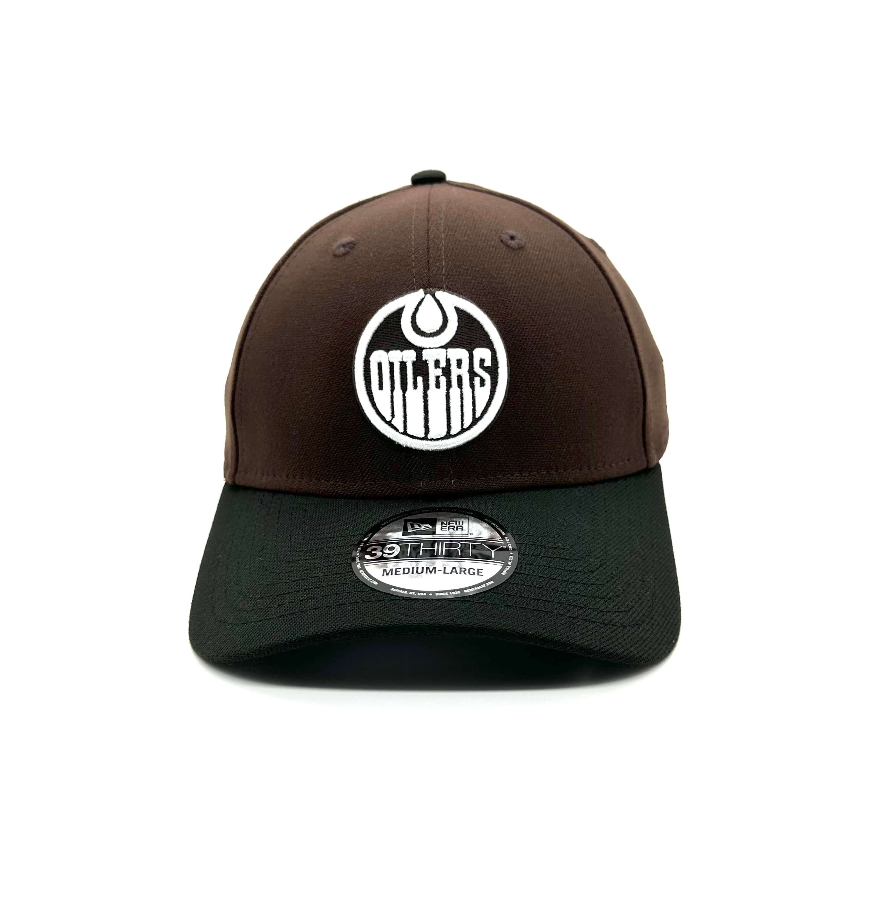 Edmonton Oilers New Era Dark Chocolate 39THIRTY Flex Hat - Brown/White ...