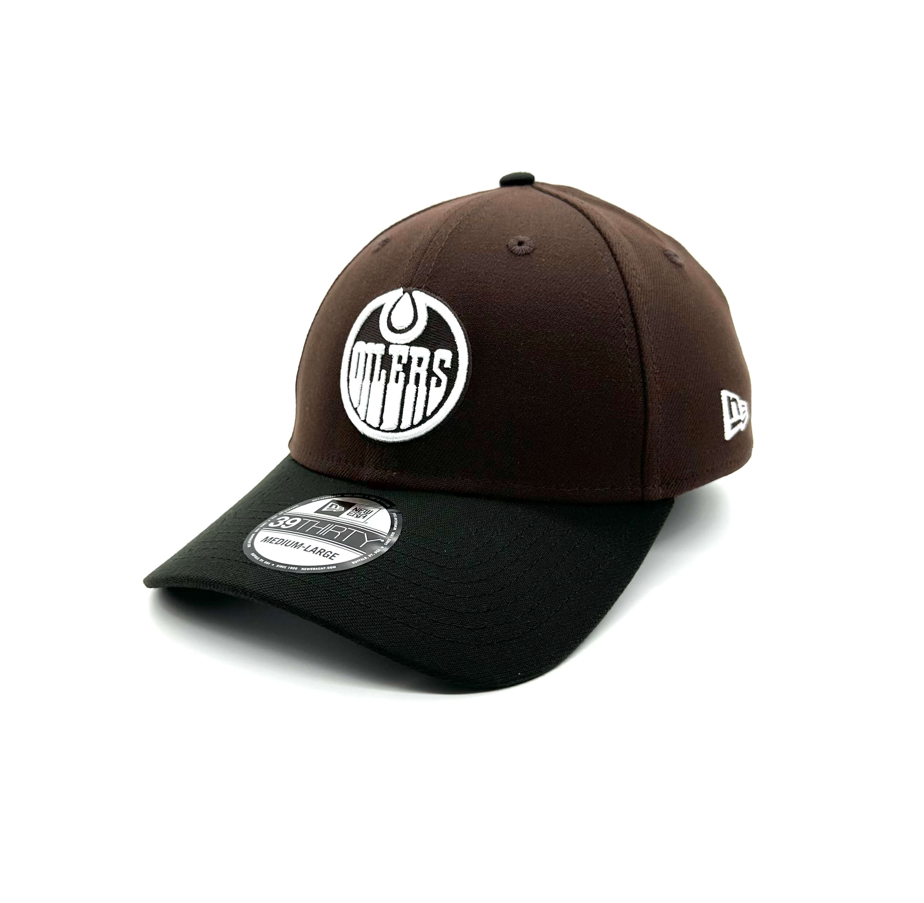 Edmonton Oilers New Era Dark Chocolate 39THIRTY Flex Hat - Brown/White ...