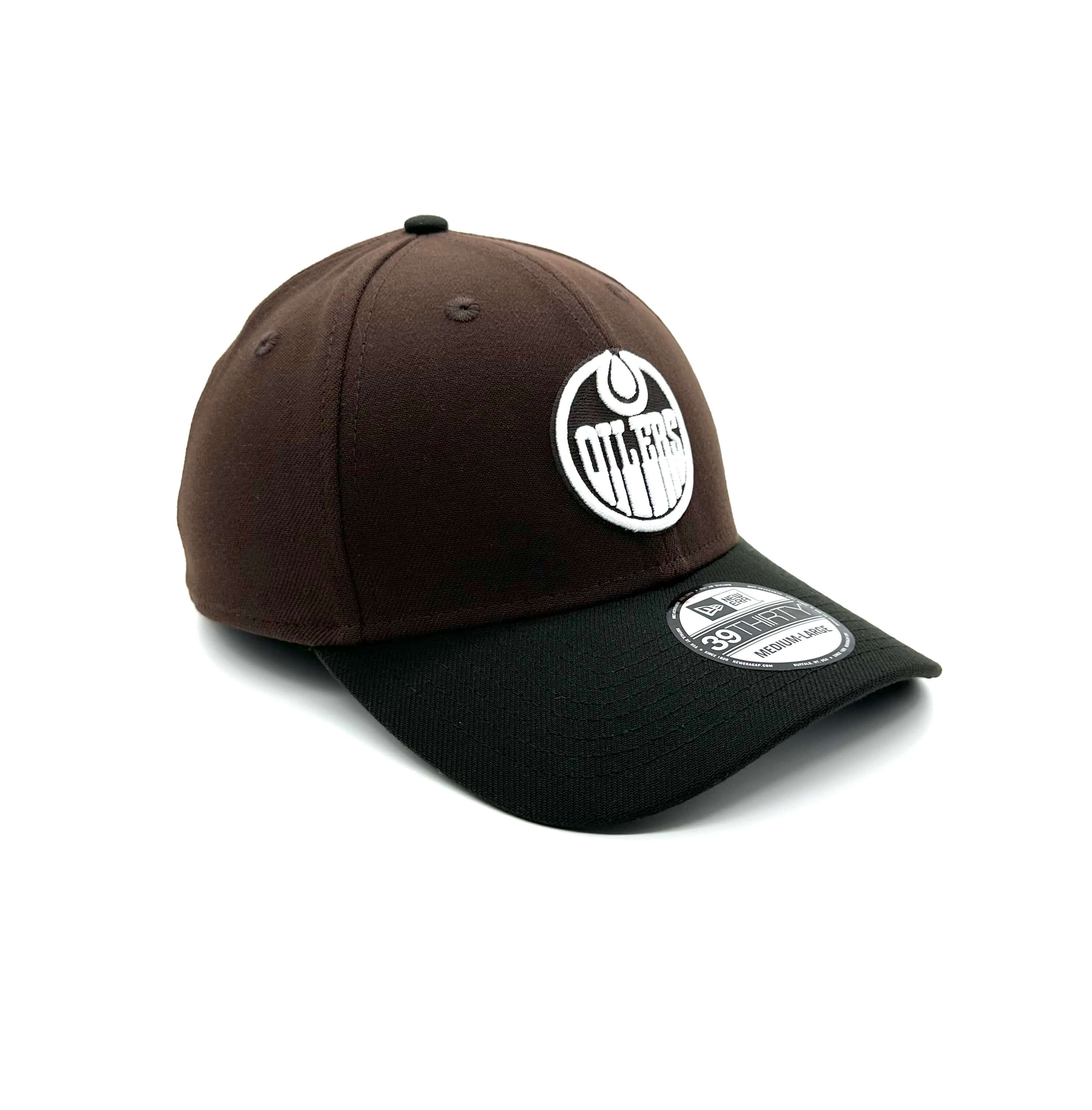 Edmonton Oilers New Era Dark Chocolate 39THIRTY Flex Hat - Brown/White ...