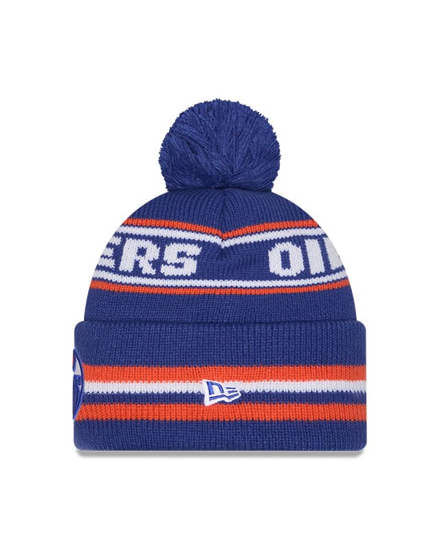 Edmonton Oilers New Era Classic Cuffed Knit Hat with Pom - Royal ...
