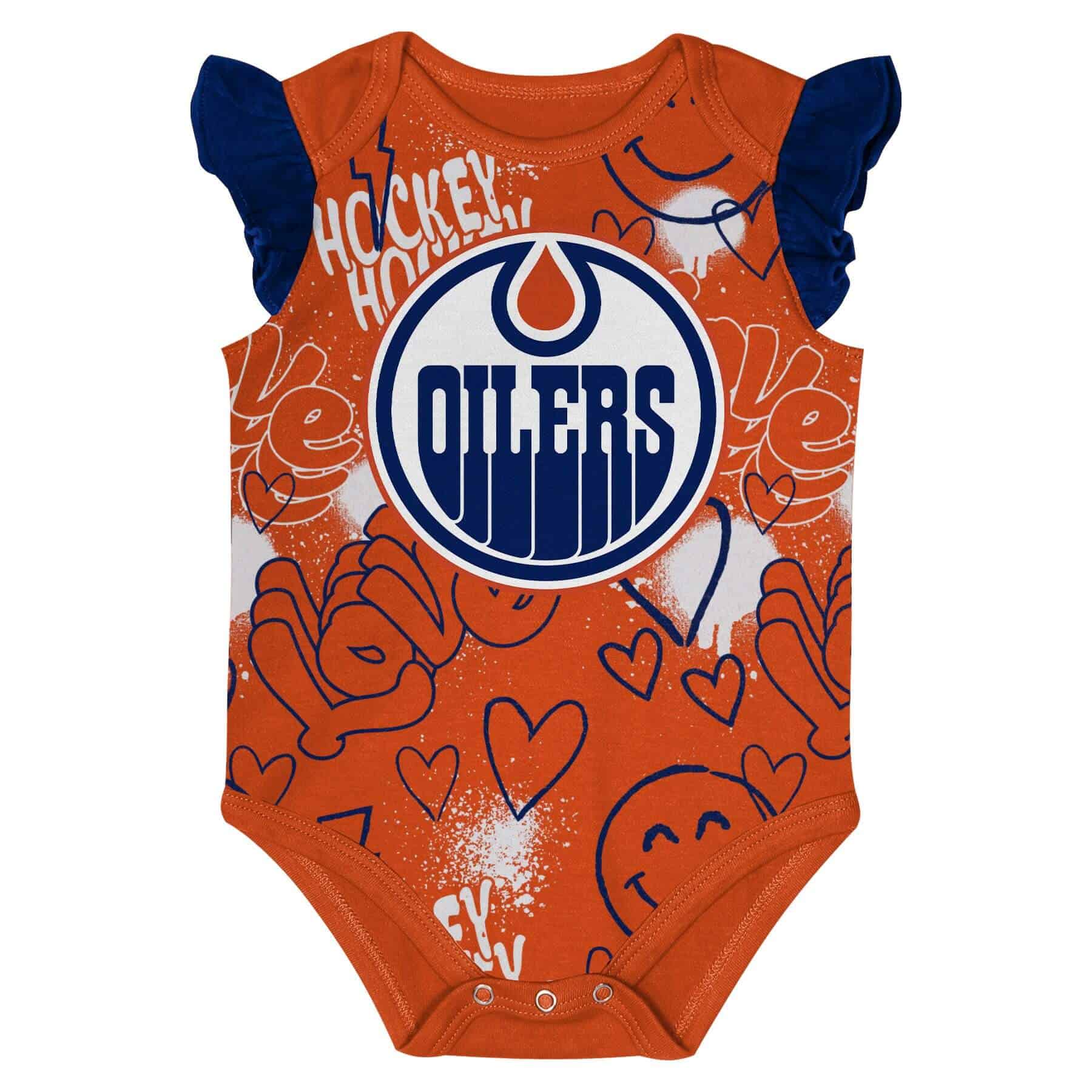 Infant Edmonton Oilers Team Star 2 Piece Creeper Set - Sports Closet