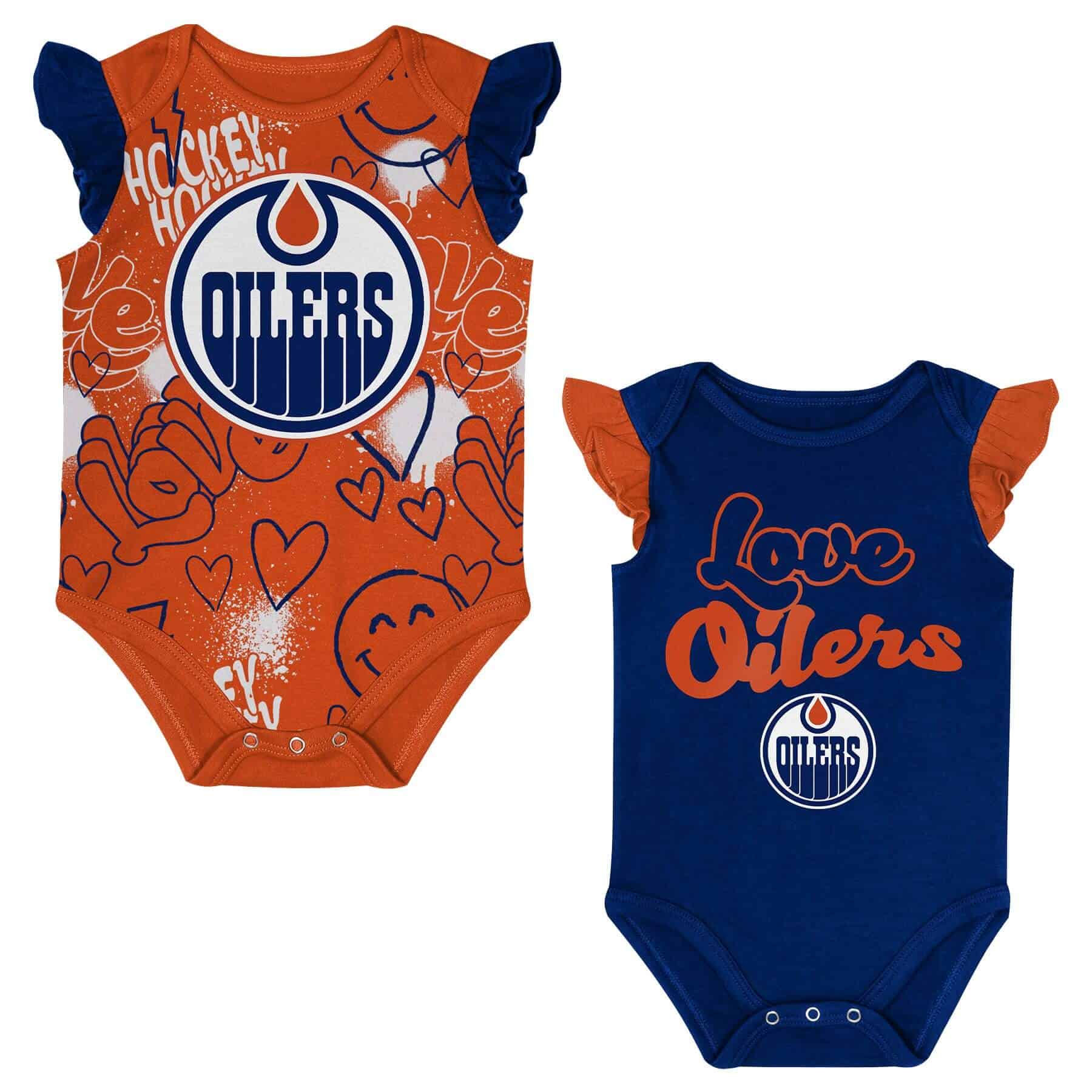 Infant Edmonton Oilers Team Star 2 Piece Creeper Set - Sports Closet