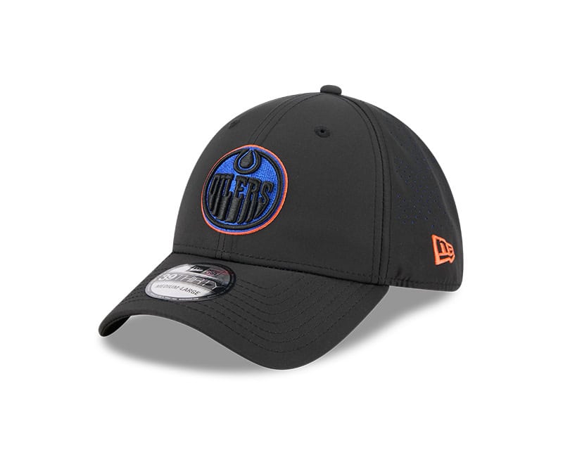 Edmonton Oilers New Era Night 39THIRTY Flex Hat - Black - Sports Closet