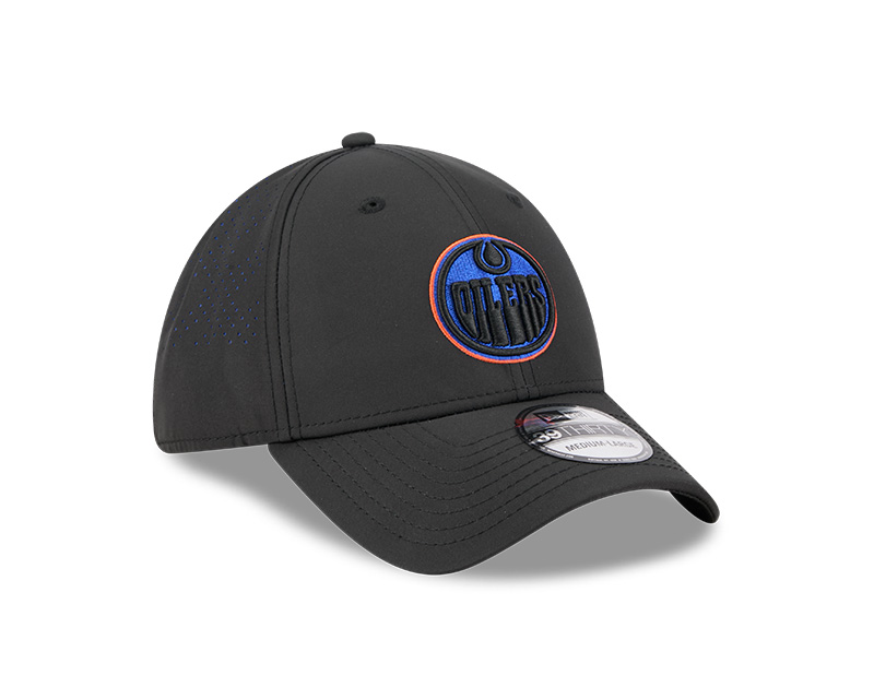 Edmonton Oilers New Era Night 39THIRTY Flex Hat - Black - Sports Closet