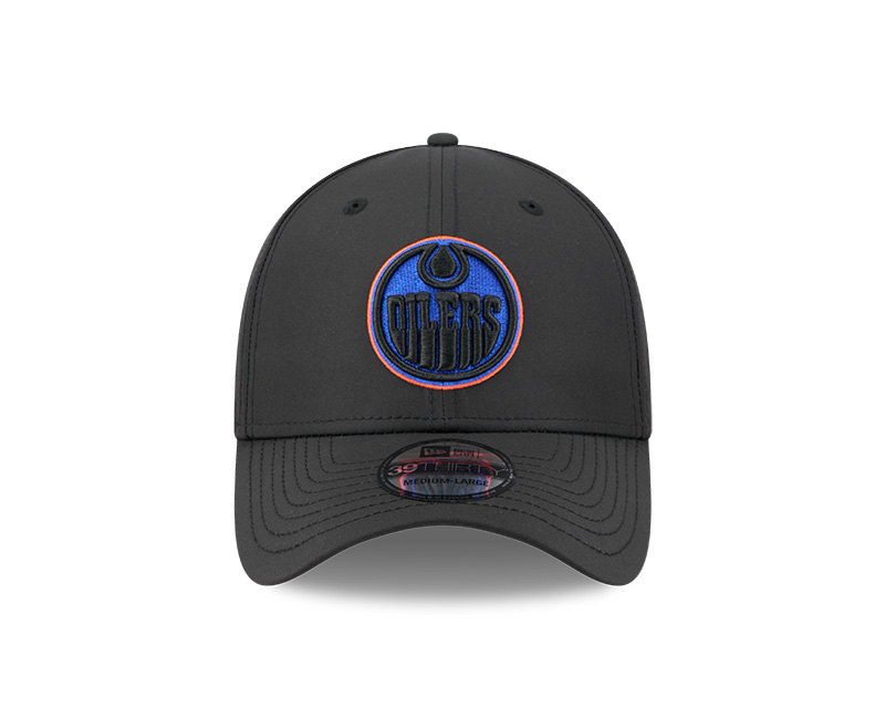 Edmonton Oilers New Era Night 39THIRTY Flex Hat - Black - Sports Closet