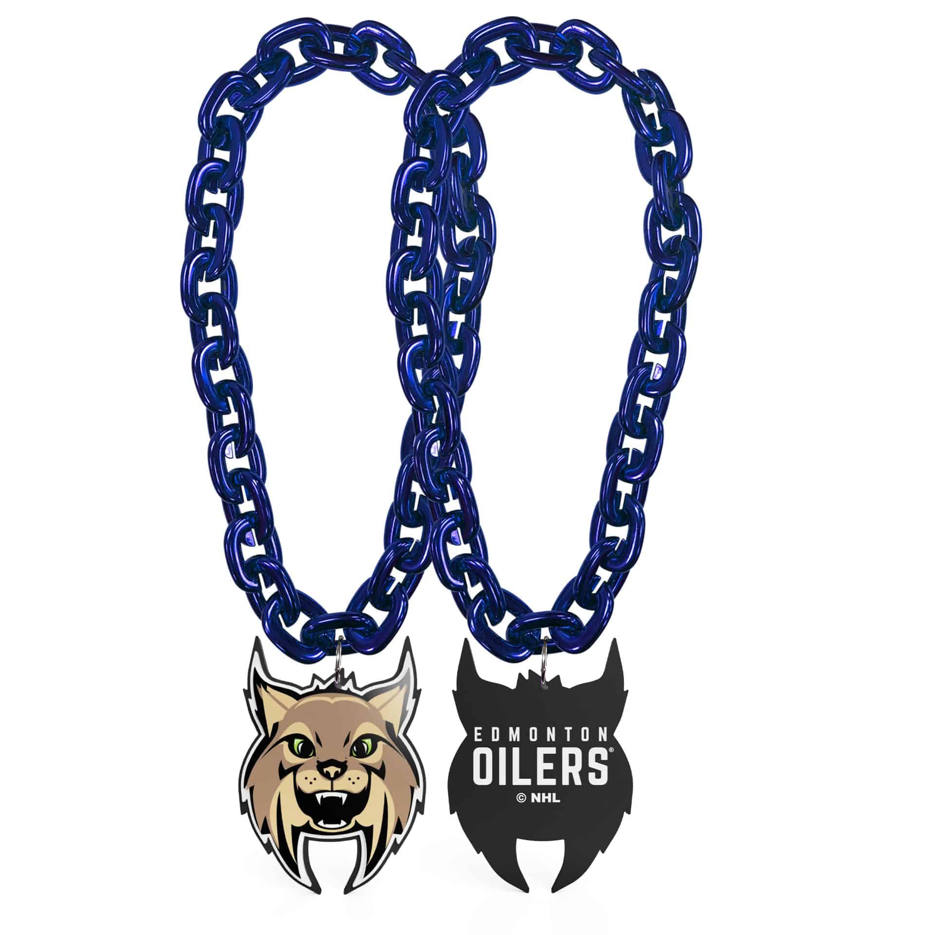 Edmonton Oilers Hunter Mascot Royal Fan Chain Necklace - Sports Closet