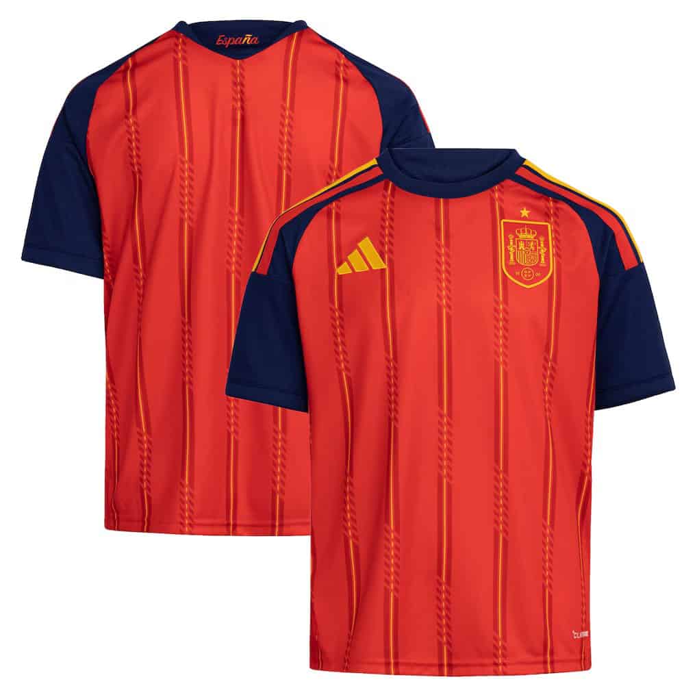 Youth Spain National Team Adidas 2026 Home Replica Jersey - Red ...