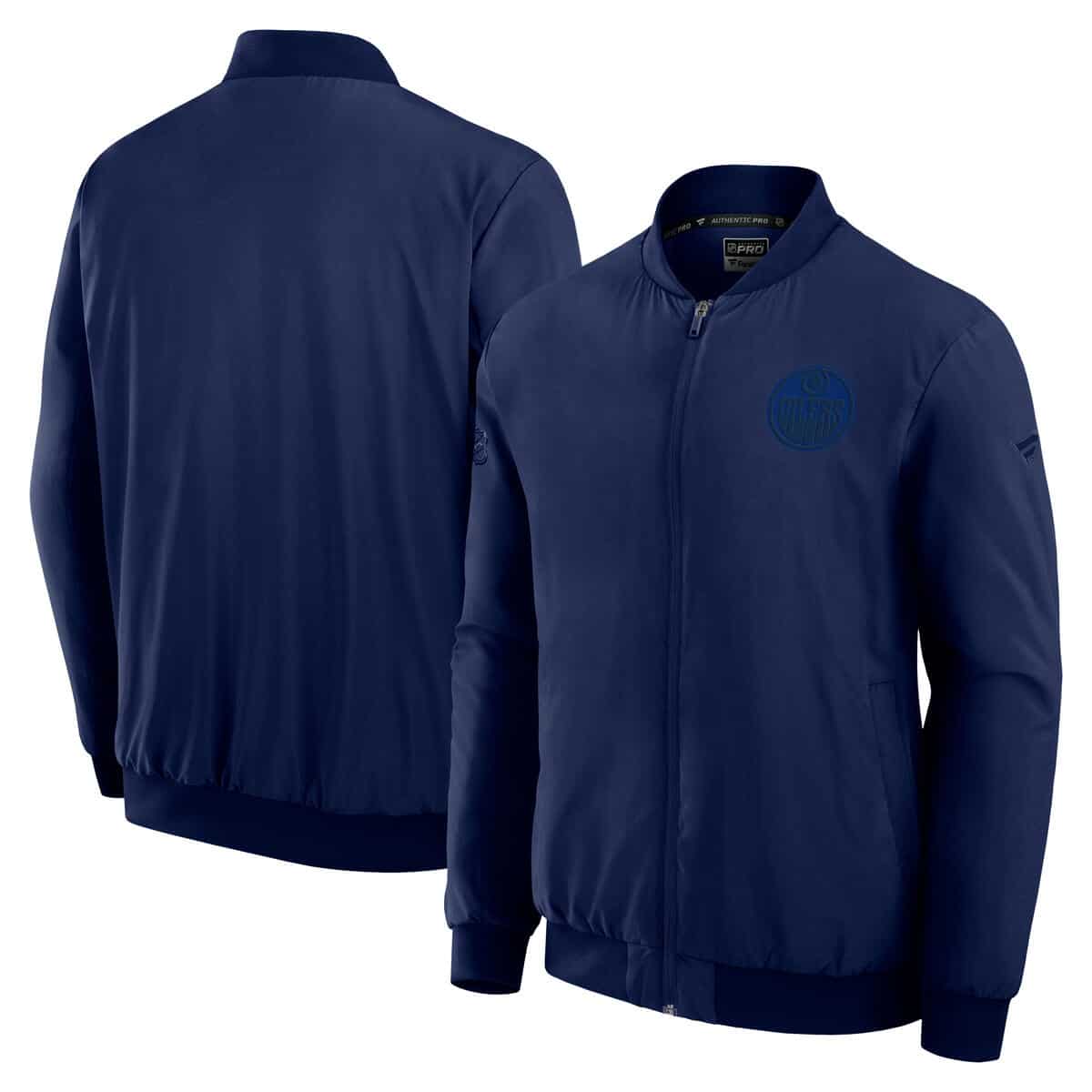 Edmonton Oilers 2025-26 Fanatics Authentic Pro Road Navy Full-Zip ...