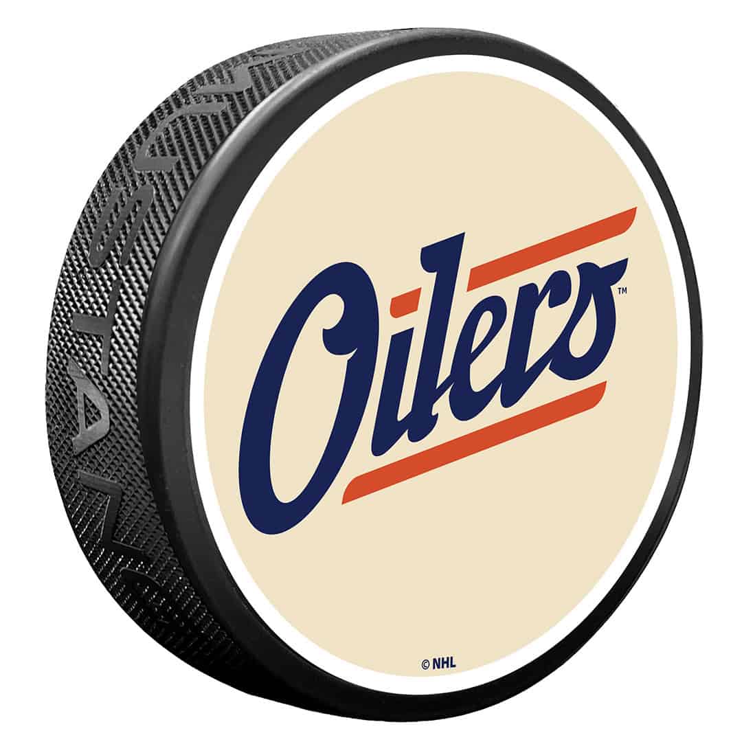 Edmonton Oilers Primary Alternate Logo Textured Puck - Sports Closet