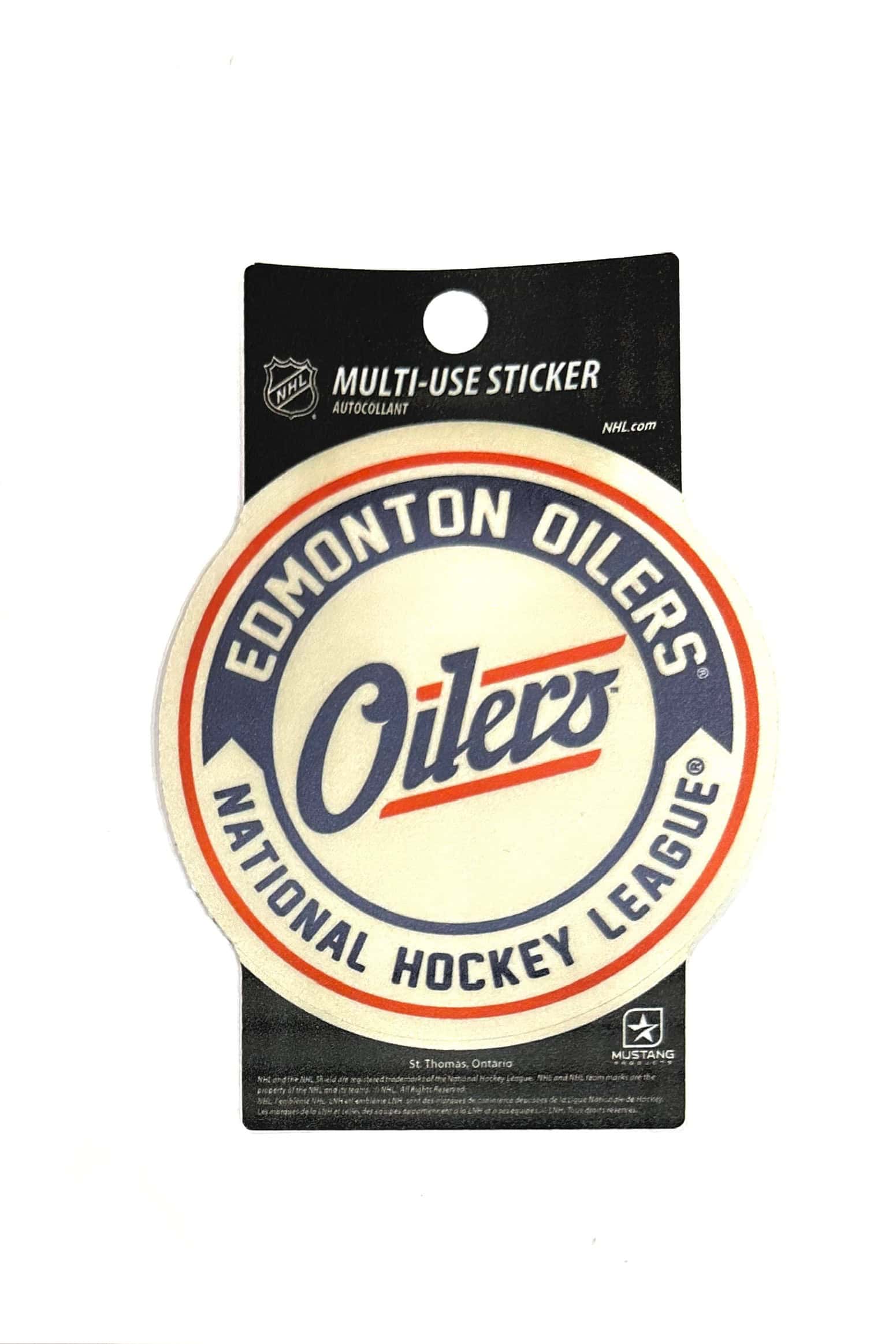 Edmonton Oilers 3" x 5" Alternate Round Logo Textured Sticker - Sports ...