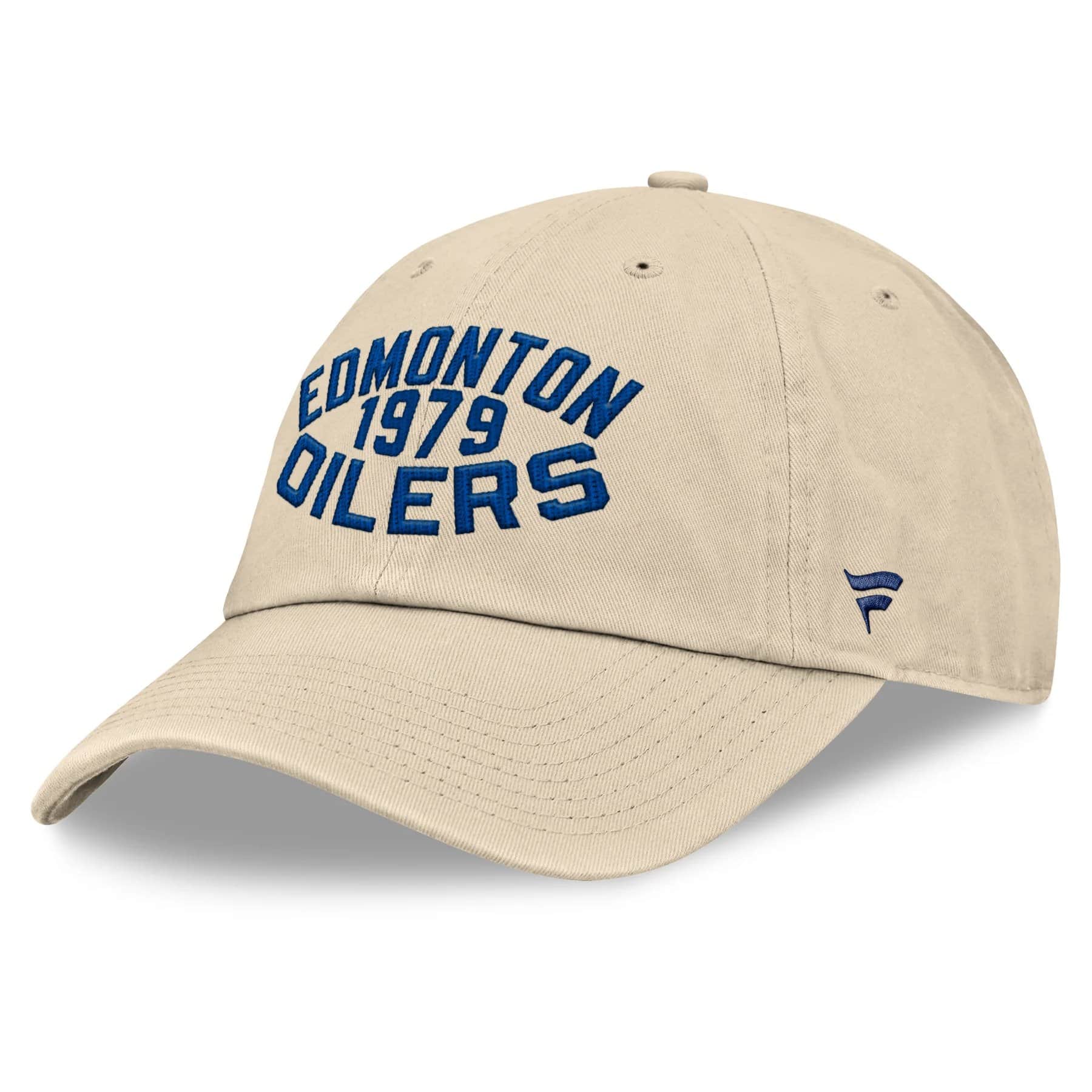 Edmonton Oilers Fanatics Archer Alternate Logo Cream Adjustable Hat ...
